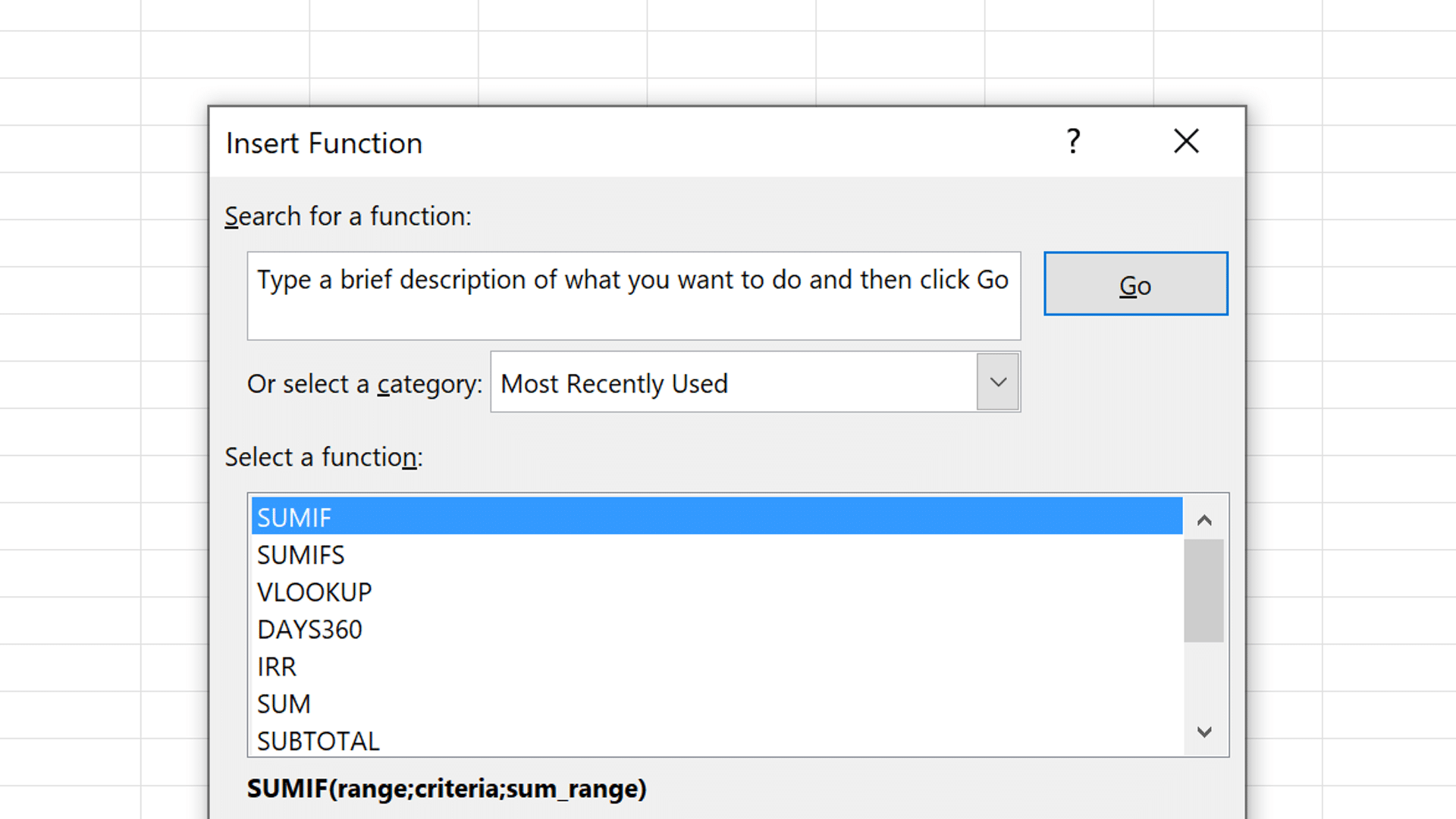 Lista functii Excel - onLearn